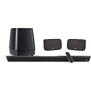Polk Audio MagniFi 2 Sound Bar + SR2 Wireless Surround Sound Speakers Bundle, Black
