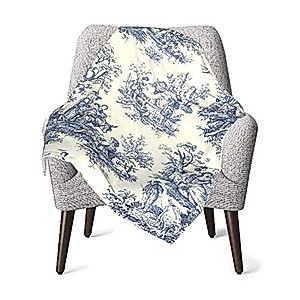 Toile Blanket Super Soft Light Weight Cozy Warm Fluffy Plush Throw Blanket for Bed Couch Living Room 40x50 inch