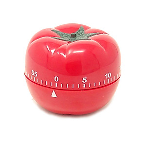 yueton Kitchen Craft Mechanical Wind Up 60 Minutes Timer 360 Degree Rotating Tomato Shape Kitchen Cooking Timer Red