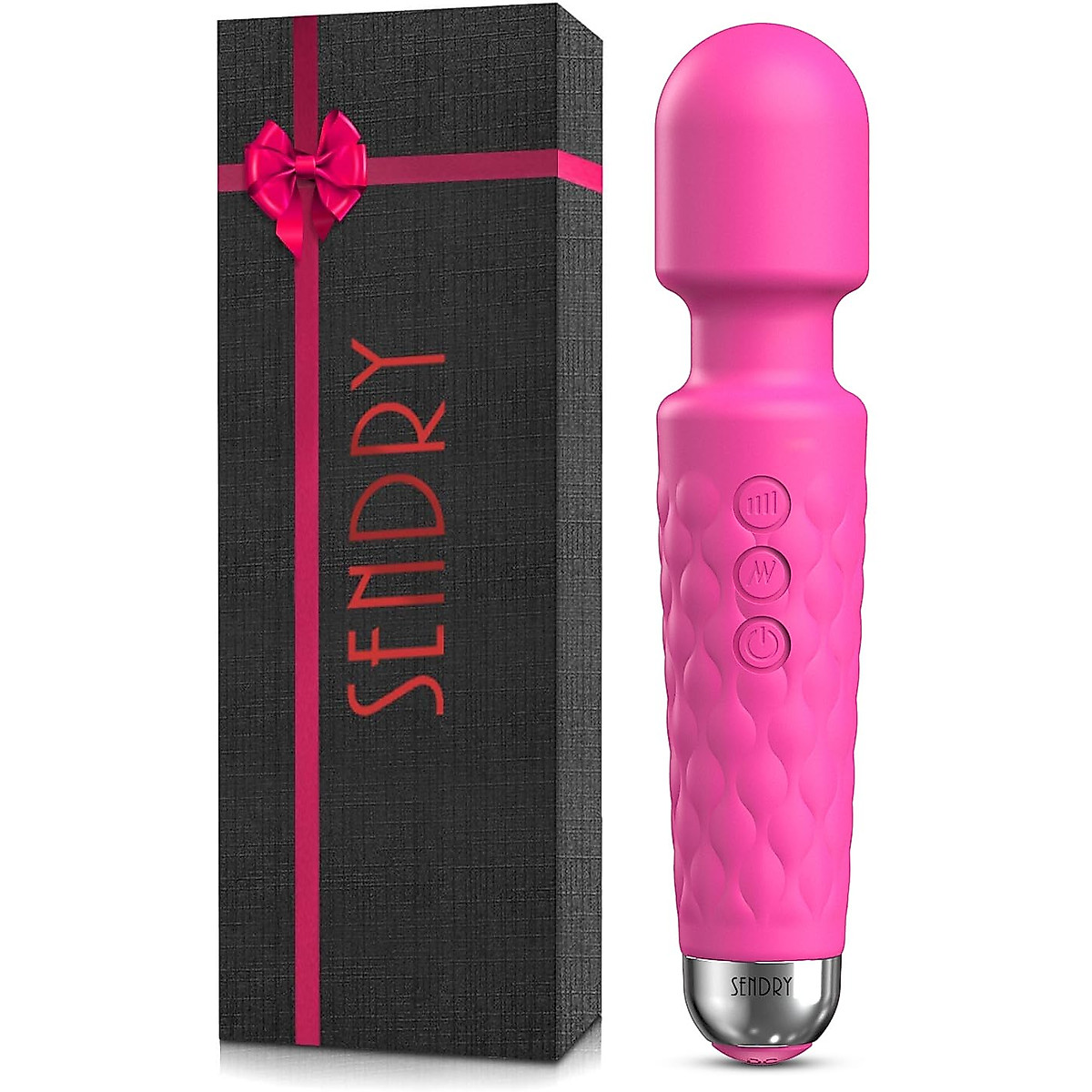 Female Vibrator, G-Spot & Sex Toy, 20 Modes & 8 Speeds Wand Massager, Quiet, Waterproof, USB Rechargeable Vibrator, Hand-Held Cordless Sex Toys Vibrator for Her Pleasure, Female Adult Toy - Rose