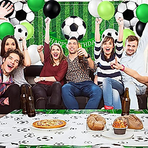 86 Pieces Soccer Birthday Party Decorations Supplies Include Soccer Birthday Party Backdrop Plastic Soccer Table Covers Soccer Balloon Garland for Soccer Event Birthday Party