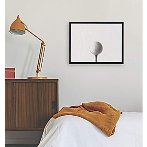 DesignOvation Sylvie Horizontal Golf Ball Portrait Framed Canvas Wall Art, 18x24 Black, Sporty Wall Decor For Home