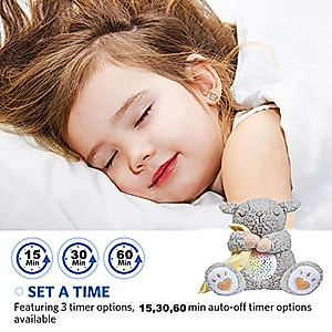 BEREST Rechargeable Dreamy Sheep, Baby Cry Sensor Mom's Heartbeat Lullabies & Shusher White Noise Machine, Nursery Decor Night Light Projector, Toddler Crib Sleeping Aid, Baby Shower Gifts Portable