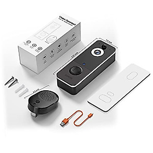 EKEN Doorbell Camera Wireless, Wi-Fi Video Doorbell Camera with AI Smart Human Detection, Indoor Chime Ringer Included, Cloud Storage, 2-Way Audio, Night Vision, Battery Powered