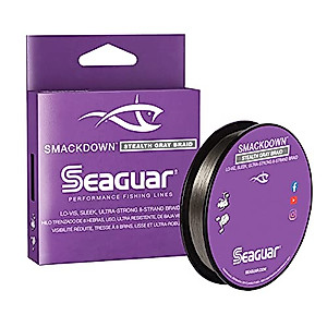 Seaguar Smackdown High Visibility Fishing Line 10lbs, 150yds Break Strength/Length, Stealth Gray - 10SDSG150