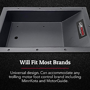 Lurwind Recessed Trolling Motor Foot Pedal Tray - Black Powder-Coated Aluminum, Fits Most Trolling Motor Tray Pedals, Pre-Drilled for Easy Install