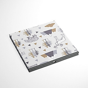 Bacati Woodlands Grey/Beige Neutral Cotton Storage Box Small, Beige/Grey