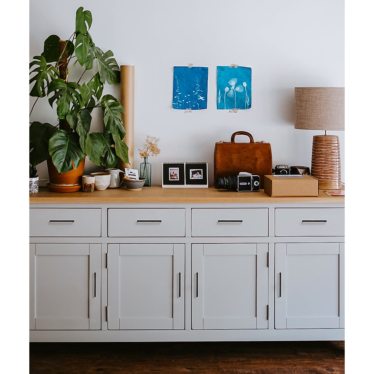 Ravinte 30 Pack Solid 5 Inch Center to Center Slim Square Bar Drawer Handles Kitchen Cabinet Handles Oil-Rubbed Bronze Drawer Pulls Kitchen Cabinet Hardware Kitchen Handles Cabinet Pulls