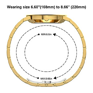GOLDEN HOUR Men's Watches Slim Minimalist Runway Gold Plated Stainless Steel Quartz Analog Watch with Black Hands