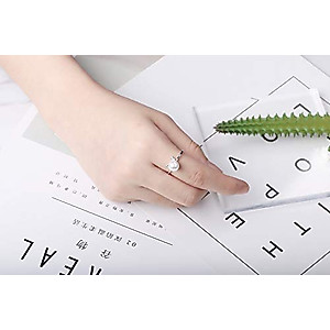 Flzaitian Cat ear pearl ring cat claw open ring cat index finger joint ring jewelry for women (White)