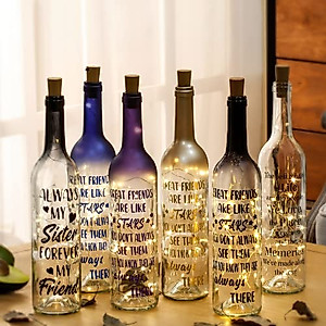 BESTSWEETIE Valentines Day Gifts for Friends Gifts for Friends Female Friend Gifts Gifts for Friends Women Friendship Gifts for Women Lighted Wine Bottle Black