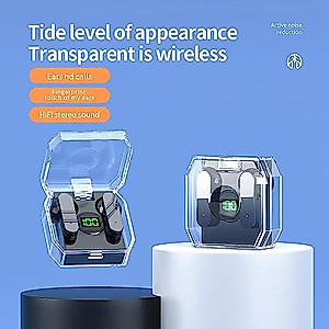 Bluetooth 5.3 Headphones, Wireless Earbuds with 40 Hours Playtime Charging Case, Deep Bass, IPX7 Waterproof Running Earphones with 4 Microphones for Clear Calls, LED Display, (Black)