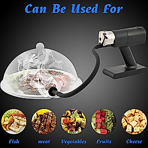 Portable Smoke Infuser Gun with Wood Chips, Hose, Dome and Drinking Lid - Handheld Electric Smoker Machine for Cocktail Drink, Whiskey, Outdoor BBQ, Meat, Pizza and Food Cooking
