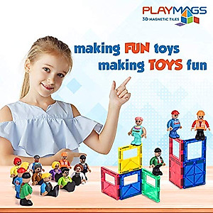 Playmags Magnetic Figures-Community Figures Set of 15 Pieces - Play People Perfect for Magnetic Tiles - STEM Learning Toys Children - Magnetic Tiles Expansion Pack