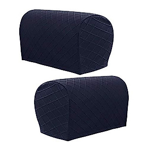 MBROS Sofa Armrest Cover,Stretch Fabric Furniture Protector Armchair Slipcover for Recliner Sofa Chairs Jacquard Arm Cover Set of 2-Navy
