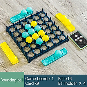 VIZH Bounce Ball Game Family Party Board Games Ball Toy, Desktop Bouncing Ball Game,Family Bouncing Balls Board Game with Pattern Challenge for Party, 2-4 Palyers Game