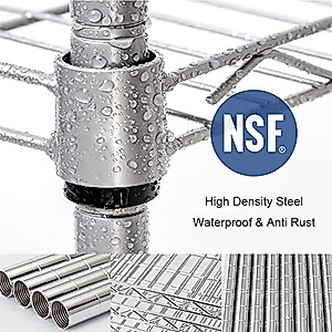 BNSPLY 3 Tier Wire Shelving Unit, Adjustable Wire Rack, Metal Storage Shelves for Kitchen, Pantry, Laundry, Bathroom, Closet (13.5" D x 23" W x 31.5" H, Chrome)