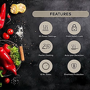 ChefWave 1800W Portable Induction Cooktop Burner, Single Burner Electric Cooktop with Digital Touch Sensor, Smart Induction Burner Compatible with Induction Cookware, Comes with Copper Frying Pan 10"