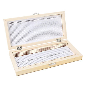 Oumefar Microscope Slides Case, Glass Biological Biology Slide Storage Kit Wood Samples Microscope Slide Box for Basic Science Education