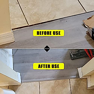 DAILISEN Self Adhesive Floor & Door Flat Transition Strip Vinyl Floor Edge Trim Laminate Floor Gap Covering Joining Strip (100cm×5cm, Grey Wood Grain)