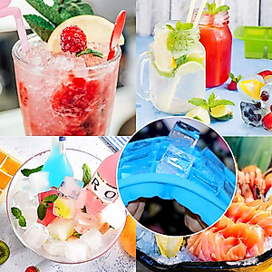 3 Packs Silicone Ice Cube Trays, Food Grade BPA free Ice Trays with Removable Lids, Easy Ice Release 24 Ice Cube Molds Ideal for Whiskey, Cocktails, Juice, Freezer, Baby Food and Frozen Treats