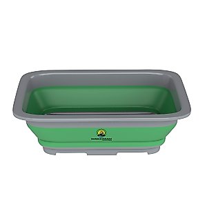 Collapsible Ice Bucket - 10-Liter Portable Outdoor Multi-Use Basin, Dish Tub, and Storage Basket for Camping and Tailgating by Wakeman (Green)