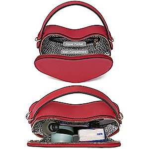 CATMICOO Small Heart Shaped Purse for Women with Removable Crossbody Strap