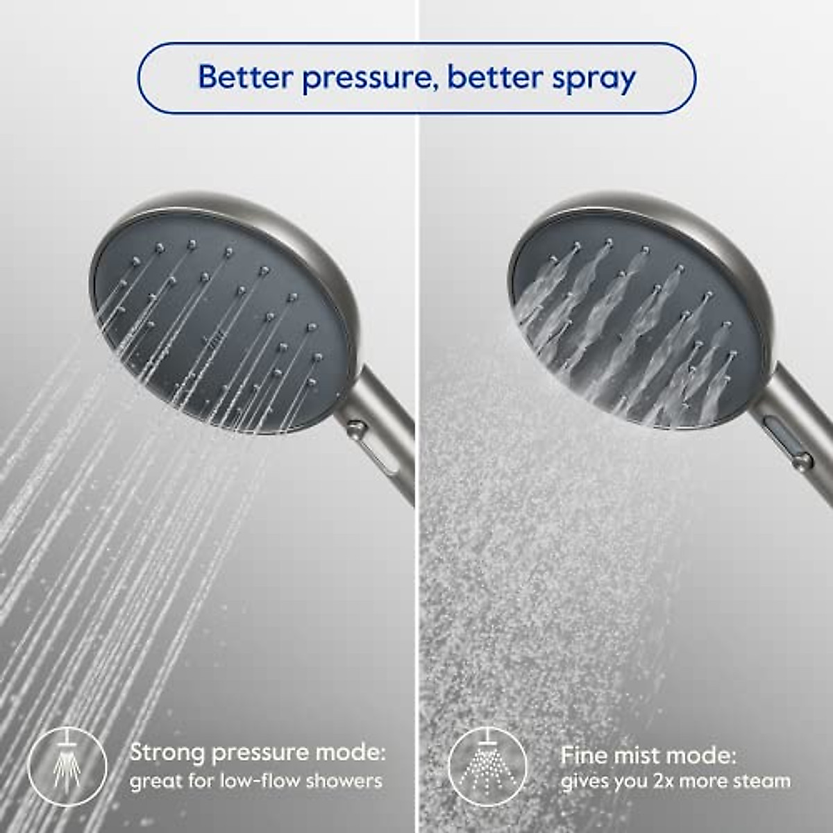 hai Smart Shower Head, Bluetooth Handheld Water Saving Showerhead with Adjustable High Pressure to Spa-Like Mist, Stainless Steel, Easy Installation, Customizable LED Lights, Persimmon, 1.8 GPM