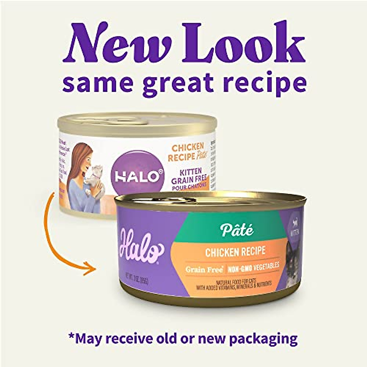 Halo Kitten Grain Free Wet Cat Food Pate, Chicken Recipe, Healthy Cat Food with Real, Whole Chicken , 3oz Can (Pack of 12)