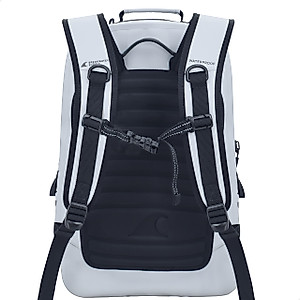 Breakwater Supply™ Fogland Waterproof Submersible Backpack with Laptop Sleeve & Airtight Zippers for Outdoors, Travel, Boating, Kayaking, Surfing, Floating Dry Bag, Unisex, TPU (Fog White, 25L)