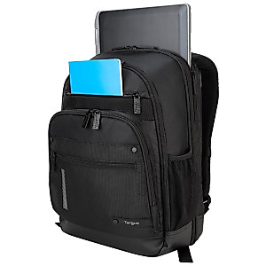 Targus Revolution Travel and Checkpoint-Friendly Laptop Backpack with Protective Sleeve for 14-Inch Laptop and Felted Phone Pocket, Black (TEB012US)