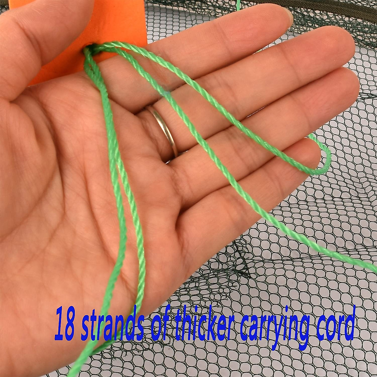 Foldable Fishing net Hand cast net, Shrimp net Crab net Fishing net Crayfish Hand cast cage (Top: 39.4in/Bottom:31.5in)