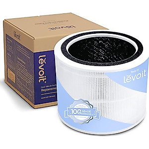 LEVOIT Air Purifier Replacement Filter, 3-in-1 True HEPA, High-Efficiency Activated Carbon, Core 200S-RF, White