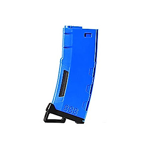 Lancer Tactical Airsoft M4 M16 Series Polymer 130 Round Transparent Window High Speed Mid-Cap Airsoft Magazine Color Blue