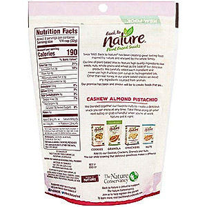 Back to Nature Premium Nut Mix - Cashew, Almond & Pistachio Blend, Dry Roasted with Sea Salt, Non-GMO High Protein Snacks, 9 Ounce