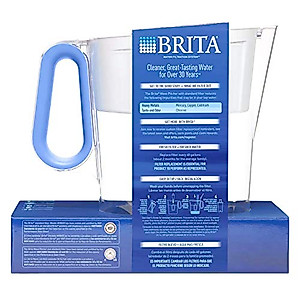 Brita Wave Filtered Water Filter Pitcher 10 Cup Capacity Includes 2 Filters - Blue