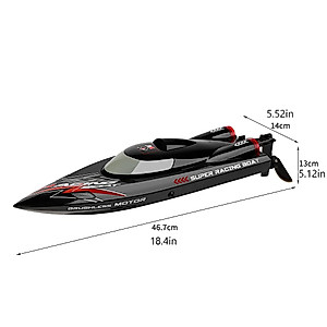 QIYHBVR Brushless RC Boats Remote Control Boat for Pools and Lakes 2.4 GHZ 55km/h Fast RC Racing Boats for Kids and Adults 150m Distance Toys Gifts for Boys Girls