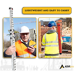 AdirPro Universal Rotary Laser Detector & AdirPro 14-Foot Aluminum Grade Rod Bundle