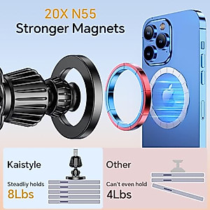 for iPhone Magsafe car Mount【20 Strong Magnets】Magnetic Phone Holder for Car Dashboard【360° Rotation】Hands Free Car Phone Holder Mount Dash Fit iPhone 15 14 13 12 Pro Max Plus MagSafe Car Accessories