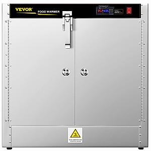 VEVOR Hot Box Food Warmer, 25"x15"x24" Concession Warmer with Water Tray, Four Disposable Catering Pans, Countertop Pizza, Patty, Pastry, Empanada, Concession Hot Food Holding Case, 110V