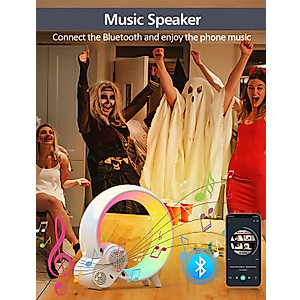 Smart Night Light for Kids,Wake Up Light Sunrise Alarm Clock,Ambient Light & Sleep Assistant White Noise Sound Machine Baby Night Light,App,Bluetooth Speaker,Snooze,Timer,Remote Control,Ideal for Gift