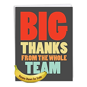 NobleWorks - Coach Thank You Greeting Card with Envelope Group, Coworker, Gang (Big 8.5 x 11 Inch) Big Thanks From The TeamJ6884TYG-US