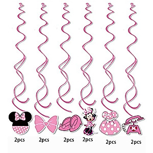 24pcs Minnie Mickey Mouse Party Hanging Swirls, Minnie Mickey Mouse Ceiling Streamers Birthday Decorations (24pcs)
