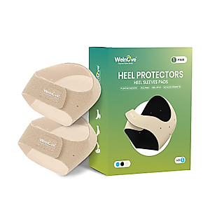 Heel Protectors Cups for Plantar Fasciitis - Welnove Heel Cups for Women Men Heels Spur Pain Relief - Heel Inserts Pads for Achilles Tendonitis Dry Cracked Heel Support Cushion (Size: W 4.5-9 / M 5-8)
