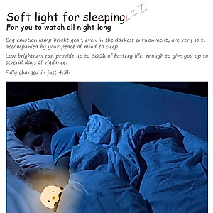 QANYI Egg Nightlight for Baby Nursery, Soft Kawaii Small Chicken Table Lamp with Rechargeable and Dimmable, Silicone Touch Sensor Birthday Gift Ideas for Baby Toddler Newborns Children Girls