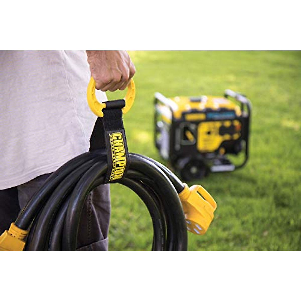 Champion Power Equipment 100690 Heavy Duty Hook and Loop Storage Strap, Black