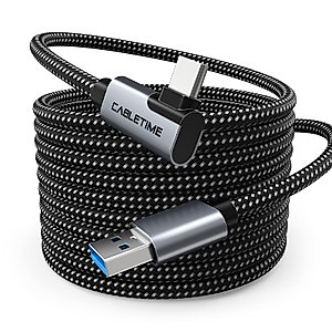 CABLETIME Link Cable Compatible for Oculus Quest 2 16FT, VR Headset Cable Fast Charing & PC Data Transfer USB C 3.2 Gen1 Cable for VR Headset and PC Gaming