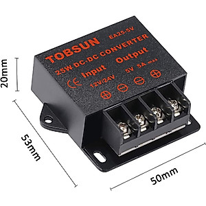 DC-DC Buck Converter 12V 24V Step Down to 5V 5A 25W Voltage Regulator Power Converter Adapter Module Transformer