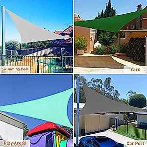Artpuch Sun Shade Sails 20'x20'x20' Canopy, 185GSM Triangle Shade Sail UV Block for Patio Garden Outdoor Facility and Activities