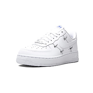 Nike Women's Air Force 1 '07 Shoes, White/Hyper Royal/Black/White, 11